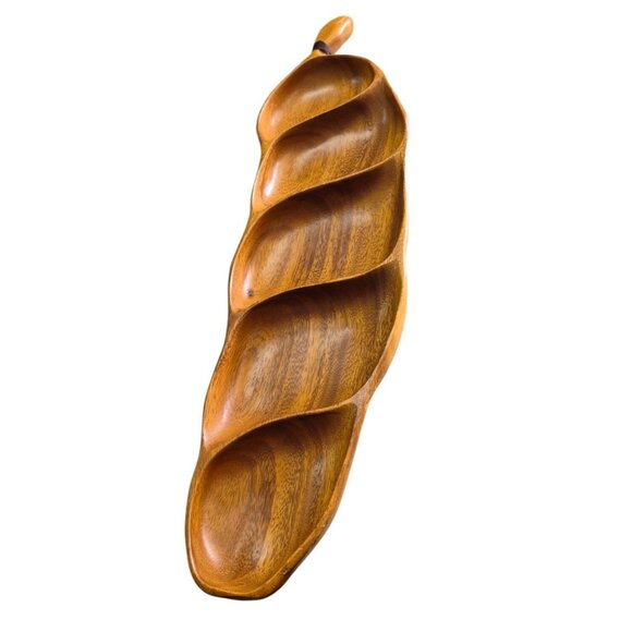 Accents | Vintage Handcarved Wood Five Section Serving Tray | Poshmark